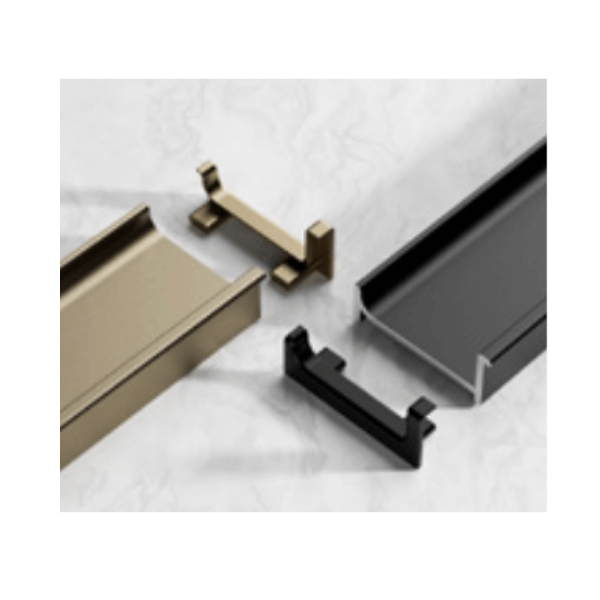 Rodape Invertido em Aluminio com borda 30x15x3000mm Cor Preto Big Obra ...